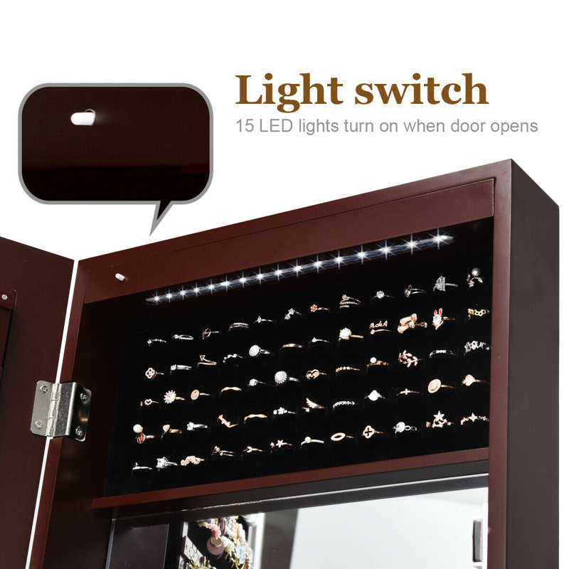Latitude Run Amrutha Wall Mounted Jewelry Armoire with Mirror Reviews Wayfair